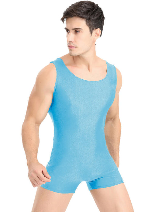 Speerise Mens Biketard Spandex Short Tank Unitard