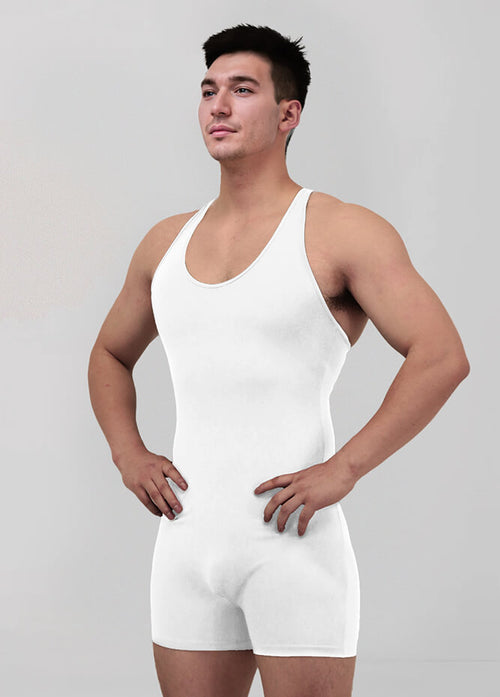 Mens Racerback Fitness Short Unitard