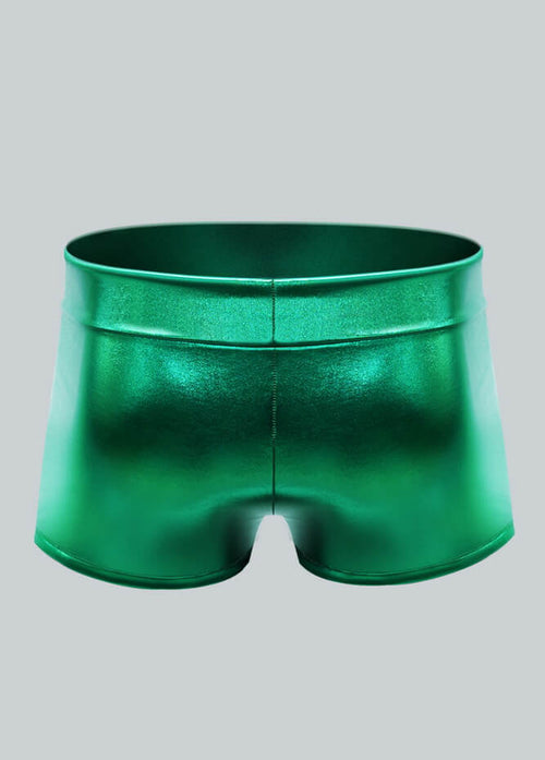 Men's Shiny Metallic Boxer Briefs - 70s Disco Costume Shorts for Rave ...