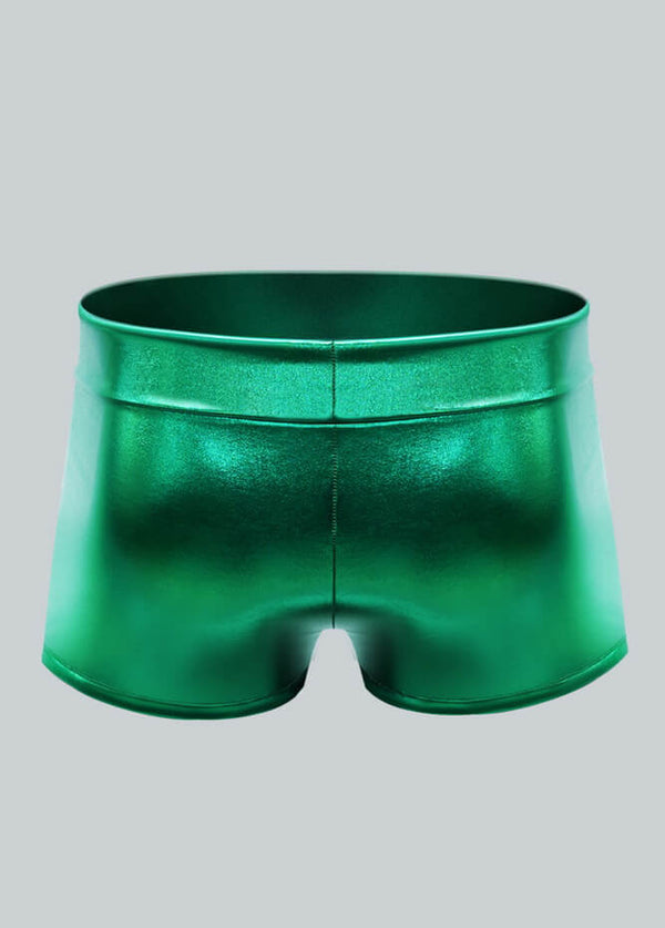 Mens Shiny Metallic Boxer Briefs Shorts