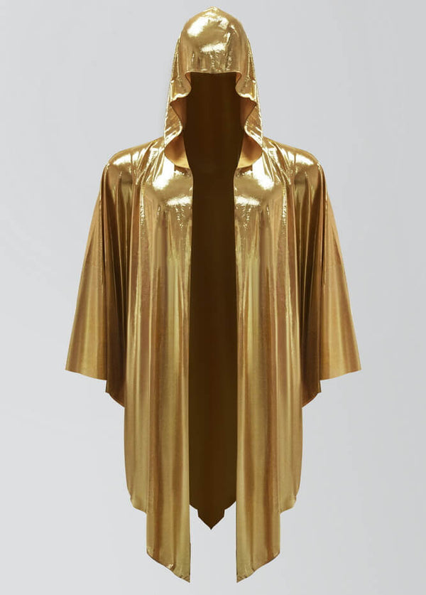 Unisex Metallic Hooded Cape - Shiny Festival Cloak for Halloween & Cosplay