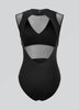 Womens Cut-Out Sheer Mesh Bodysuit